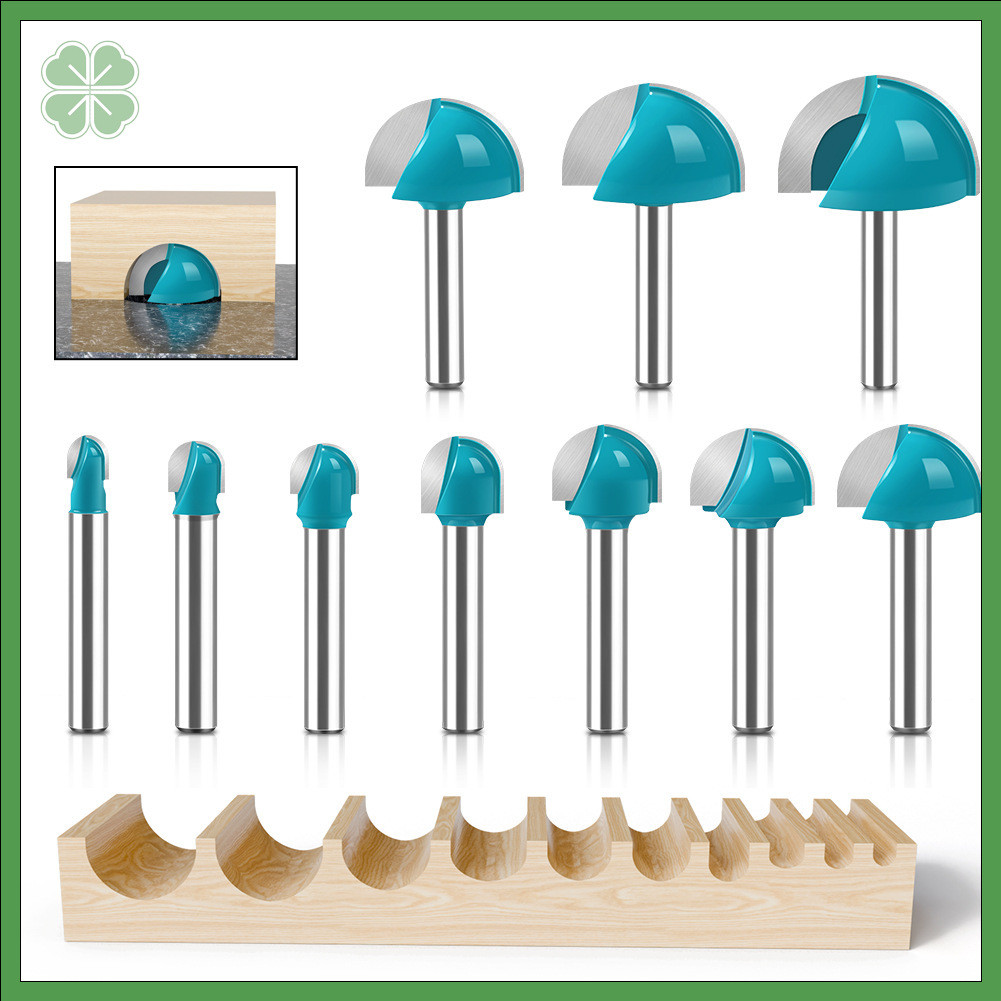 Round Nose Router Bit, 6mm Shank Ball Nose CNC Bit, Half-Round Carving ...