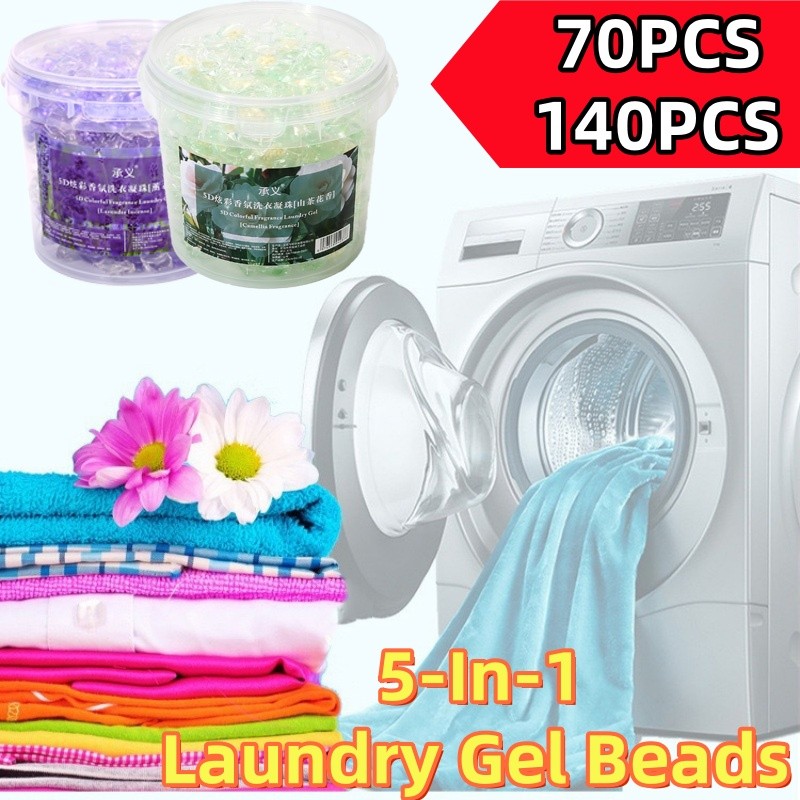 140Pcs Laundry Detergent Soap Box 5 in 1 Laundry Beads Laundry Scent ...