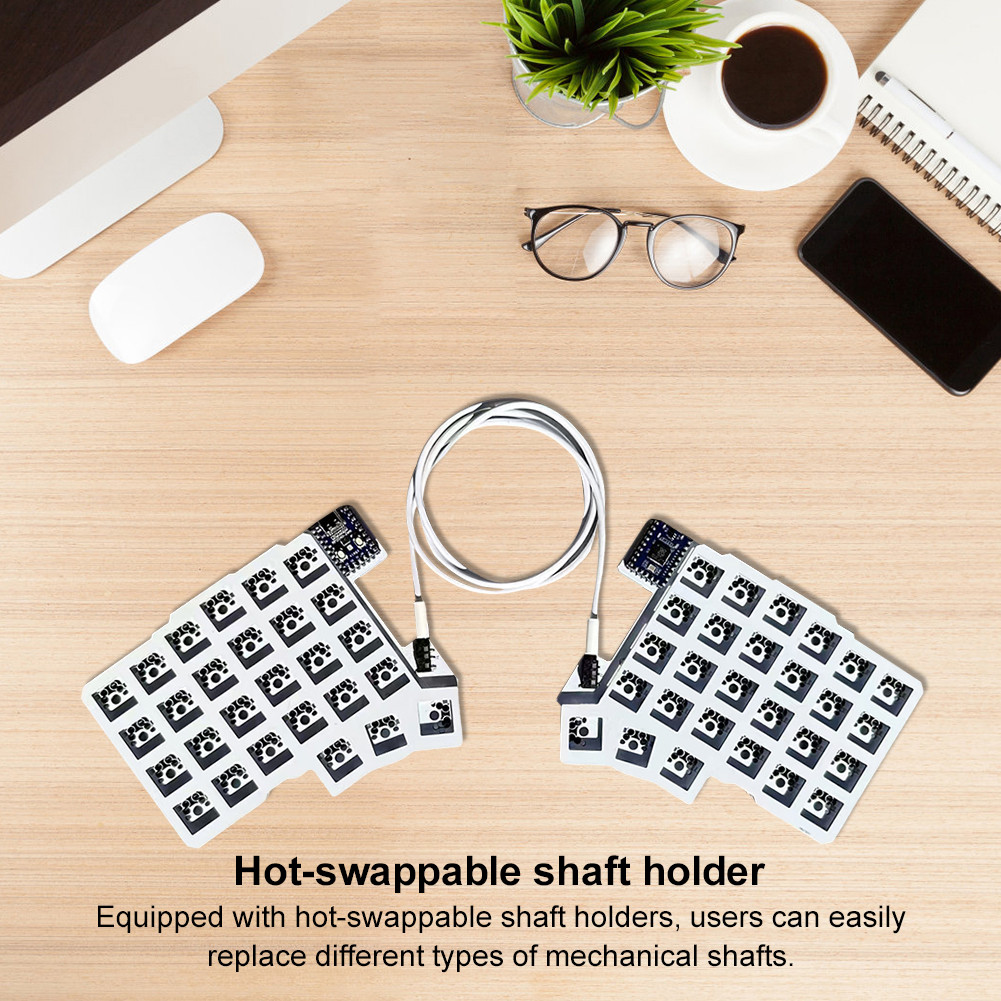 Split Keyboard Wired Ergonomics Keyboard Hot Swap Gaming Keyboard ...