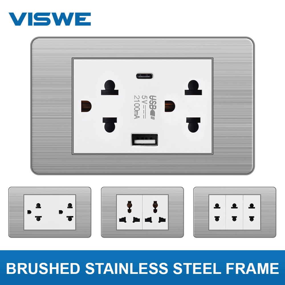 VISWE Stainless Steel Power Socket & Switch - 20K Test Cycles, Anti ...