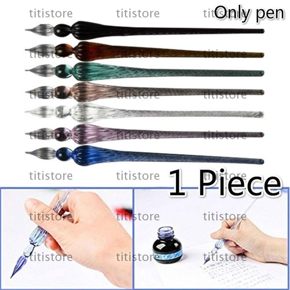 TITISTORE1PC Glass Dip Pen Vintage Calligraphy Writing Dipping Filling ...