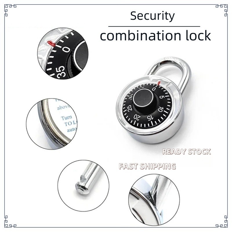 ROUND TURNTABLE LOCK (PASSWORD/DIGIT CODED PADLOCK) | Shopee Philippines