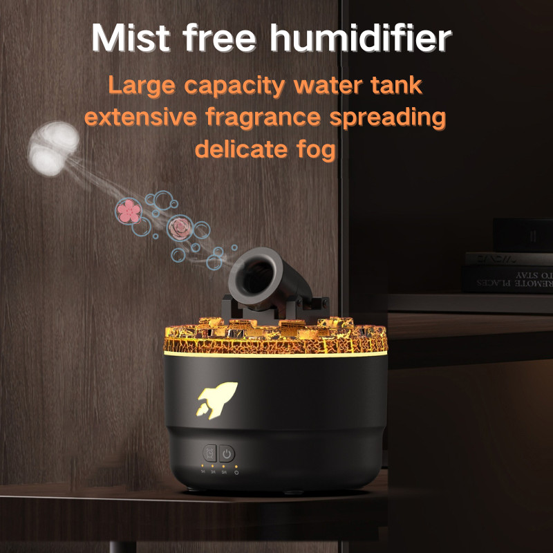 Lava Volcano Humidifier With Diffuser Humidifier Essential Oil Diffuser ...