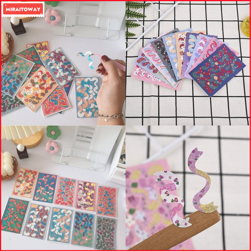 【⚡MT】Ribbon Series Laser Stickers Star Chasing Small Card Glittering ...