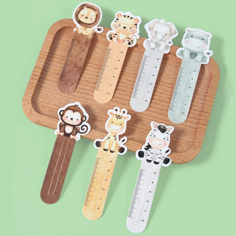 50pcs Jungle Animals Bookmarks Ruler Cute Animals Book Birthday Gift ...