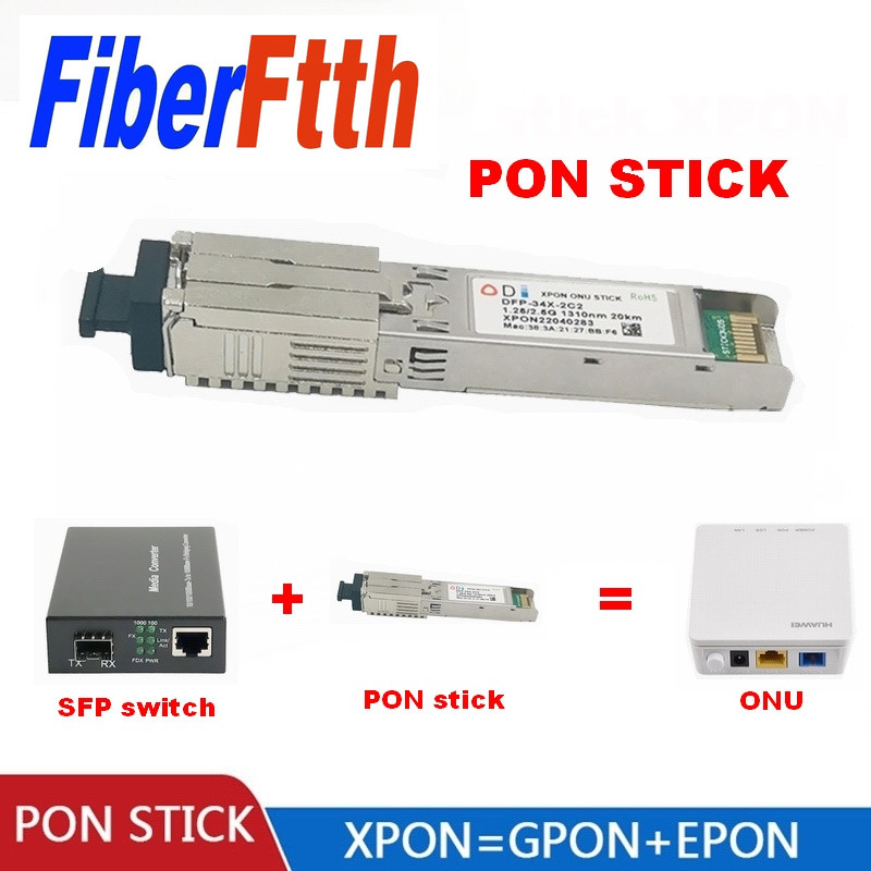 PON STICK XPON SFP ONU Stick With MAC SC Connector DDM PON Module 1490 ...