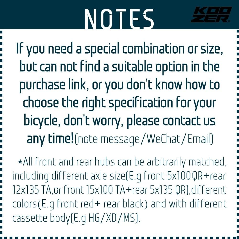 Koozer 350 28H 32 Holes Front Hub 9x100 Quick Release 15x100mm Thru ...