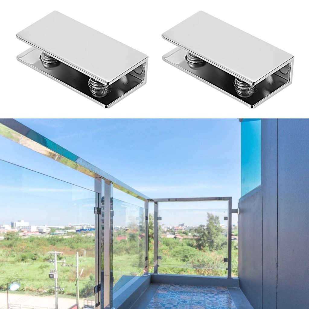 Stainless Steel Glass Clamp,Shower Glass Partition Clip,Frameless Glass ...