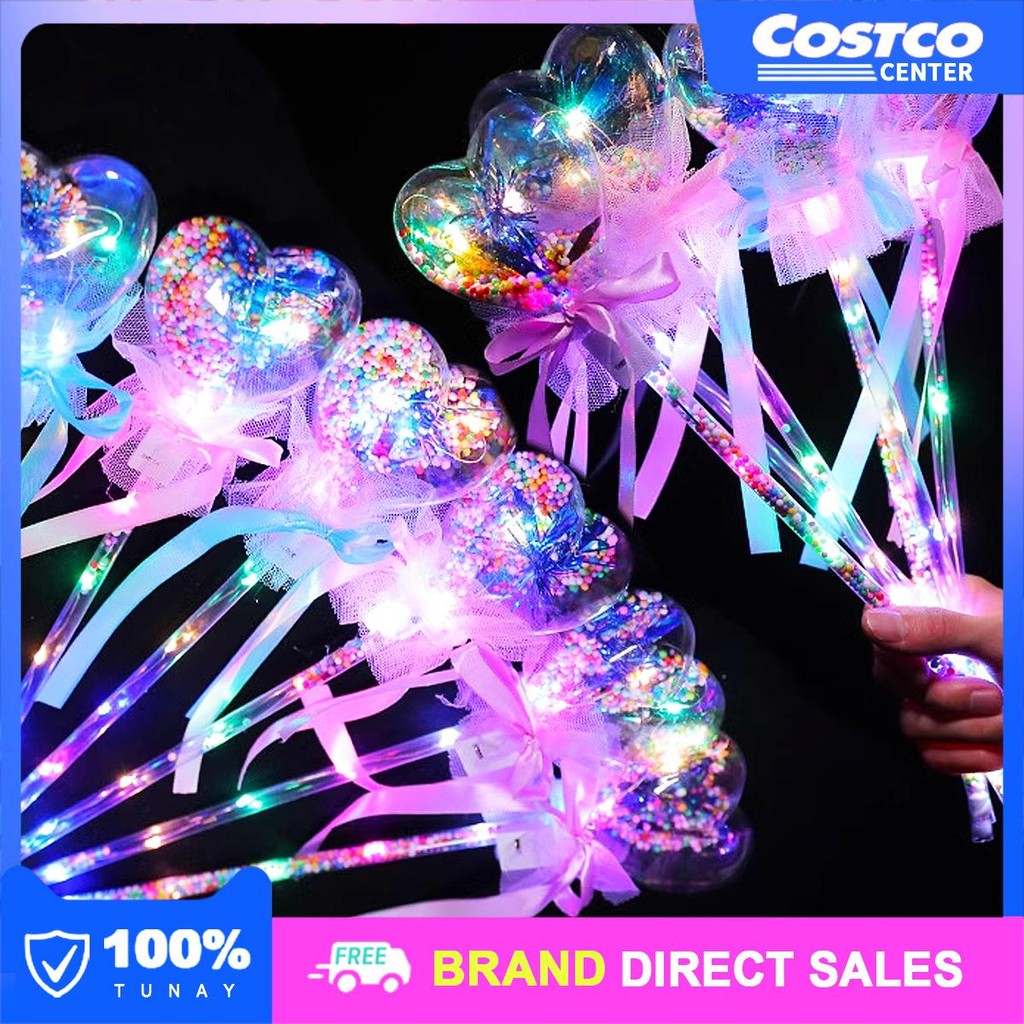 Premium Glowing Toy - Crystal Magic Wand with LED - Sparkling Ribbon ...
