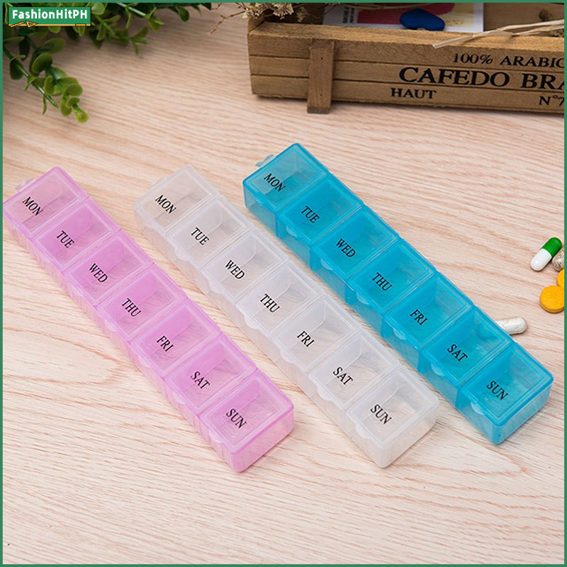 【⭐FH】Simple 7 Day Weekly Pill Box Storage Small Storage Box | Shopee ...