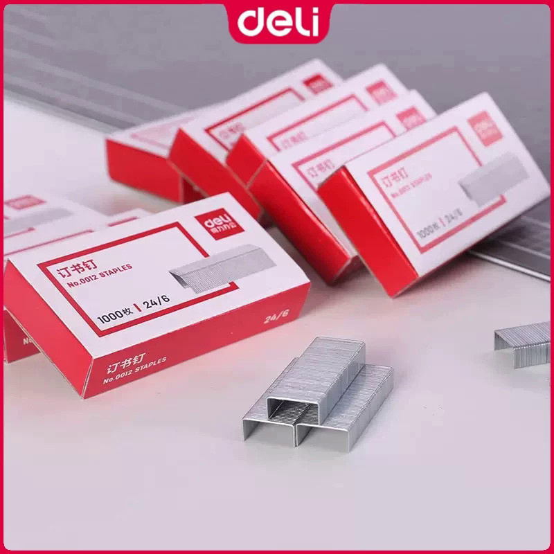 Deli 1000PCS*10 BOX Staple 24/6 A3 Sewing Machine Staple Length Stapler ...