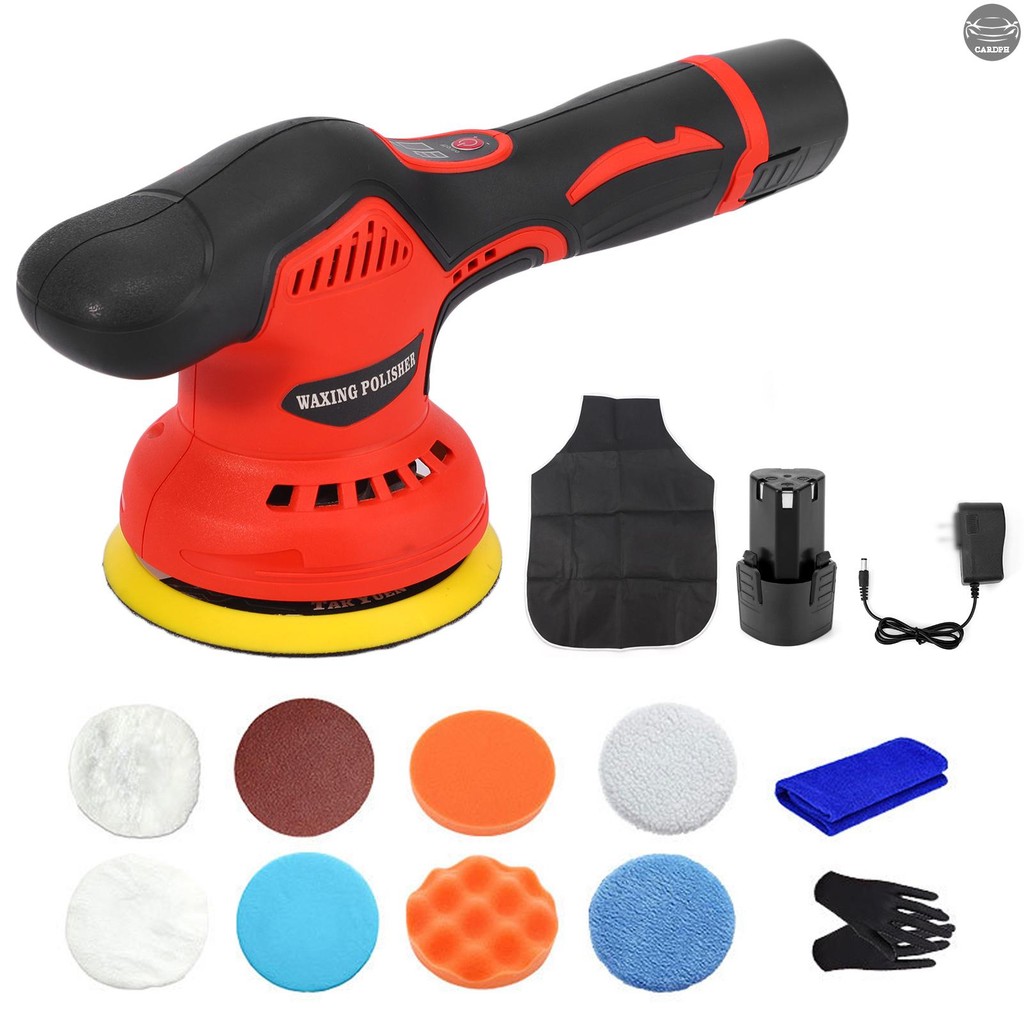Cordless Car Buffer Polisher,12V Lithium Rechargeable Battery Brushless ...