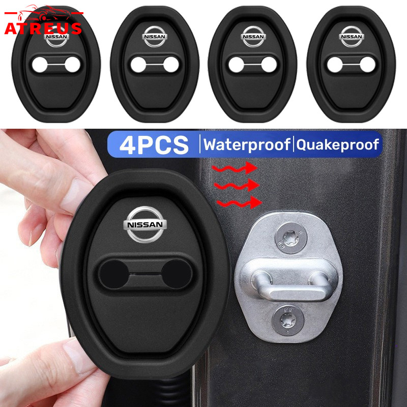 4Pcs Nissan Car Door Lock Protection Cover Silicone Door Lock Shock ...