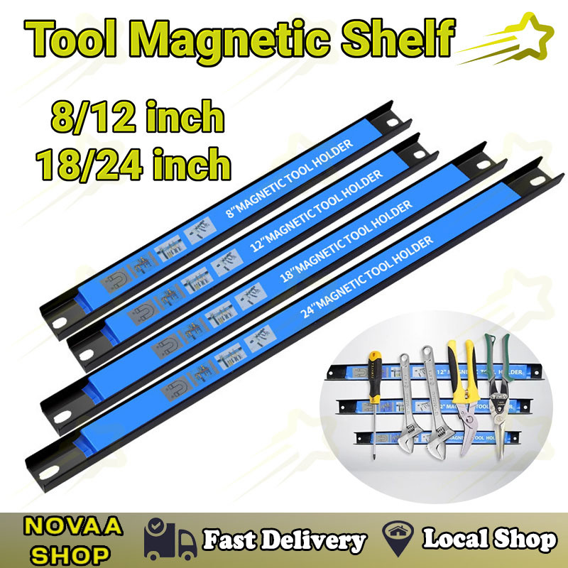 Tool magnetic shelf storage strip kita magnetic tool holder 18-24 inch ...