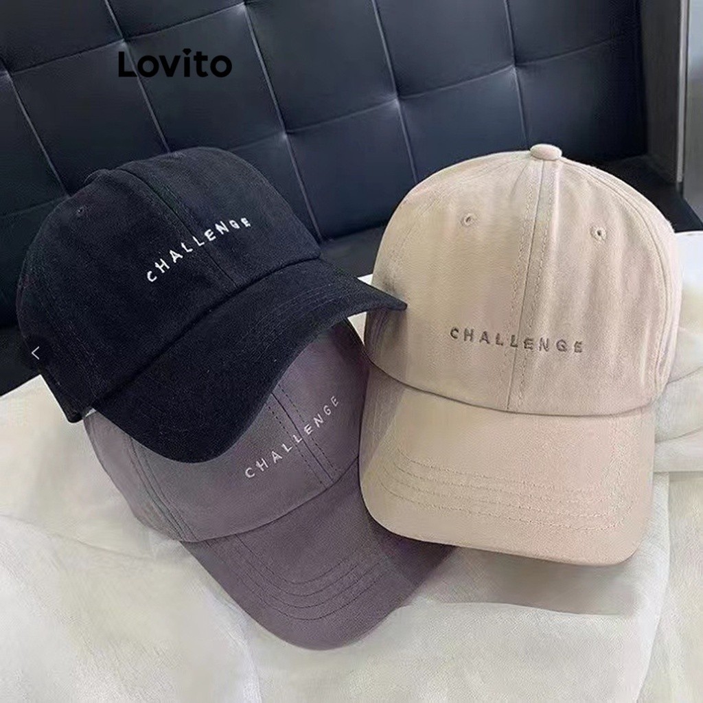 Lovito Women Casual Plain Embroidery Hats LFA01072 | Shopee Philippines