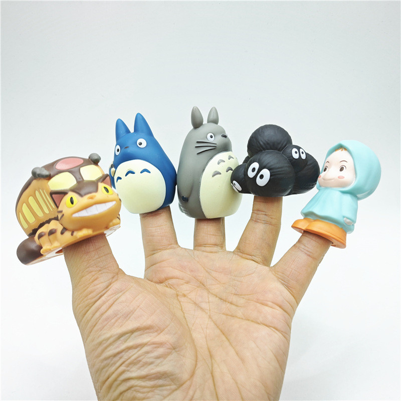 10 Styles Hayao Miyazaki Totoro Figures Mini Finger Puppets Model Toy ...
