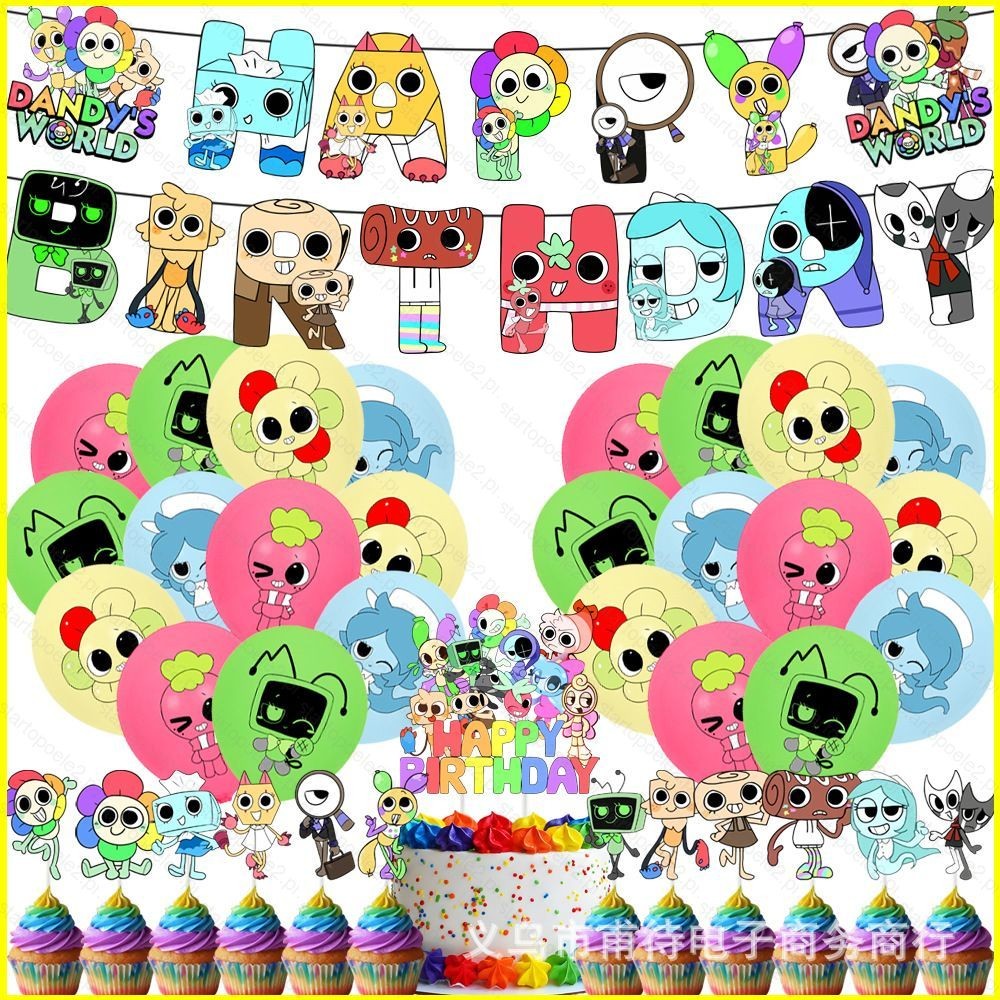 ST2 Dandys World theme party banner balloon decoration backdrop ...