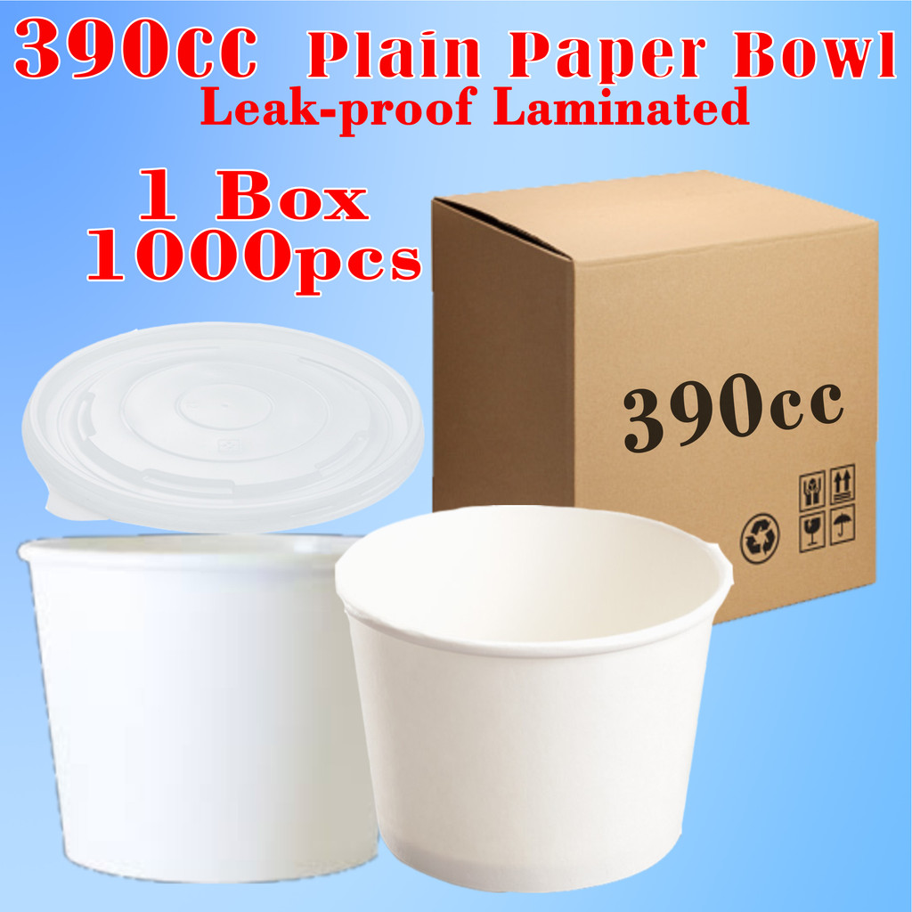 390cc Plain/Printed Paper Bowl 1000pcs/1Box. Lid also Available ...