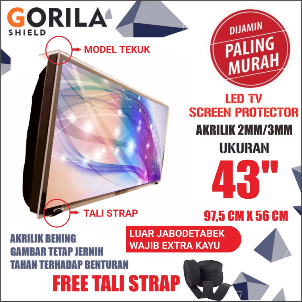 LAYAR 43" inch-Acrylic LED TV Screen Protector - Screen guard ...