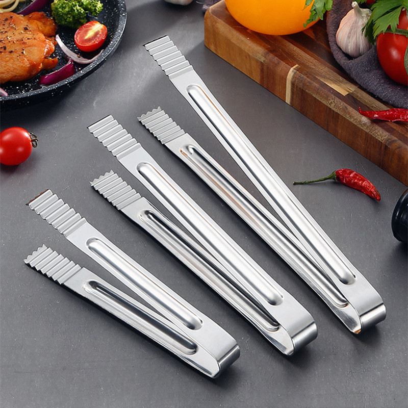 12 Inch 28cm Stainless Steel Practical Barbecue Tongs Long Handle Tongs ...