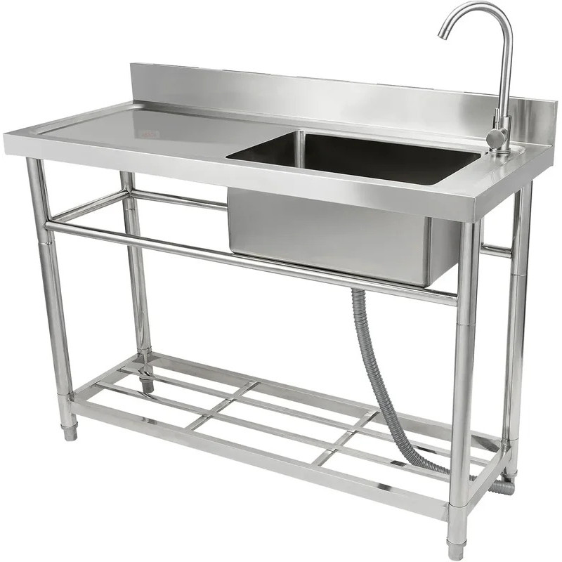 Stainless Steel Utility Sink, Free Standing Single Bowl Commercial ...