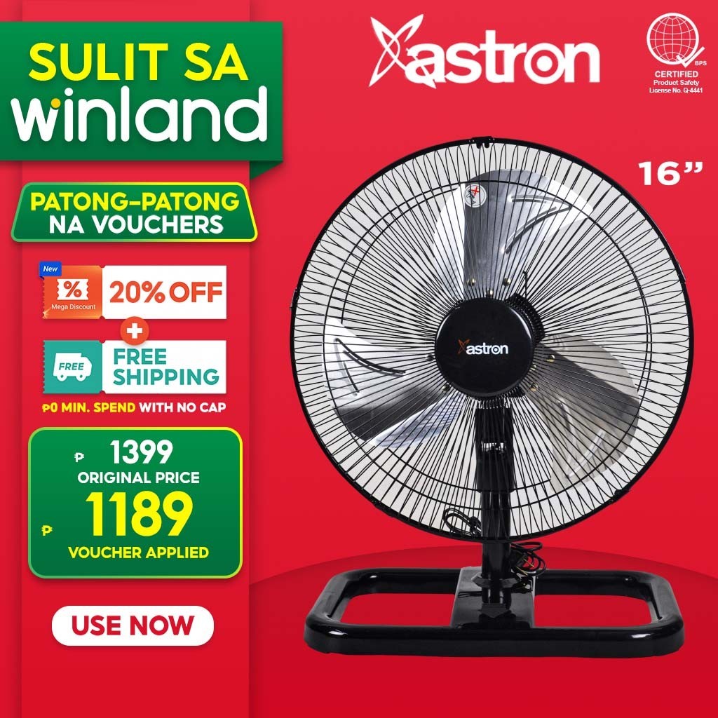 Astron by Winland Sigma 16" Industrial Floor Fan | Electric Fan 55watts ...