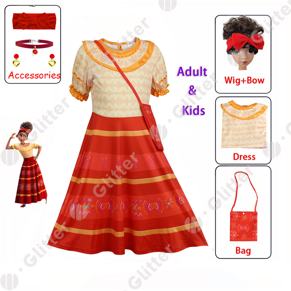 Disney Encanto dolores costume adult women dress Wig Halloween Cosplay ...
