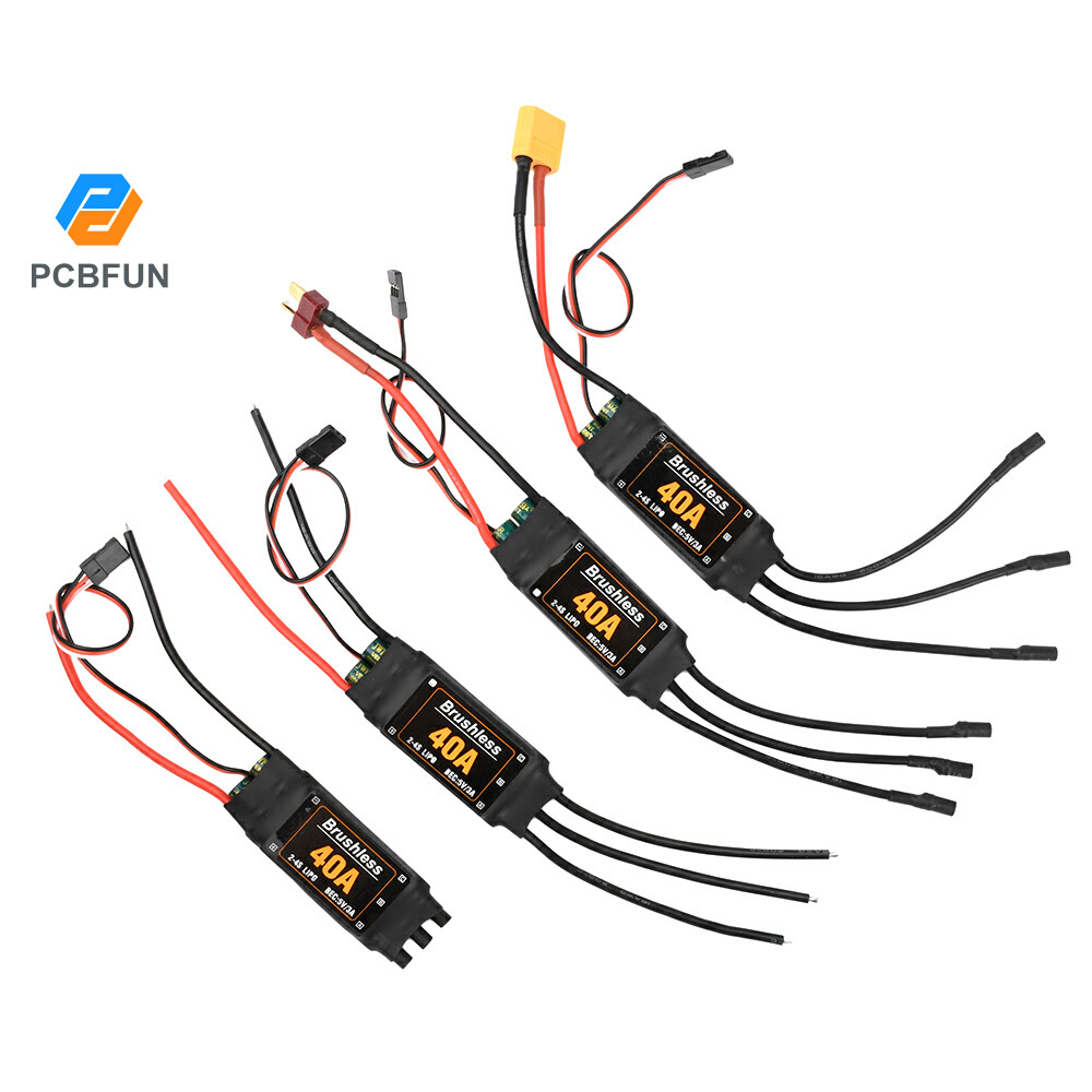 Pcbfun 40A ESC Brushless ESC 2-4S with 5V3A UBEC for RC FPV Quadcopter ...
