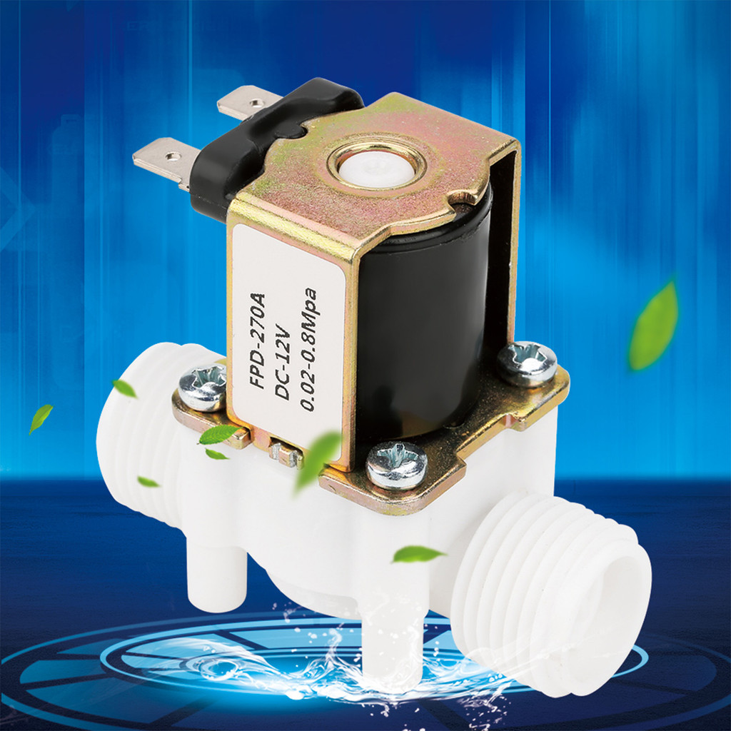 Fun~ 12V G1/2" NC Plastic Electrical Inlet Solenoid Water Valve For ...