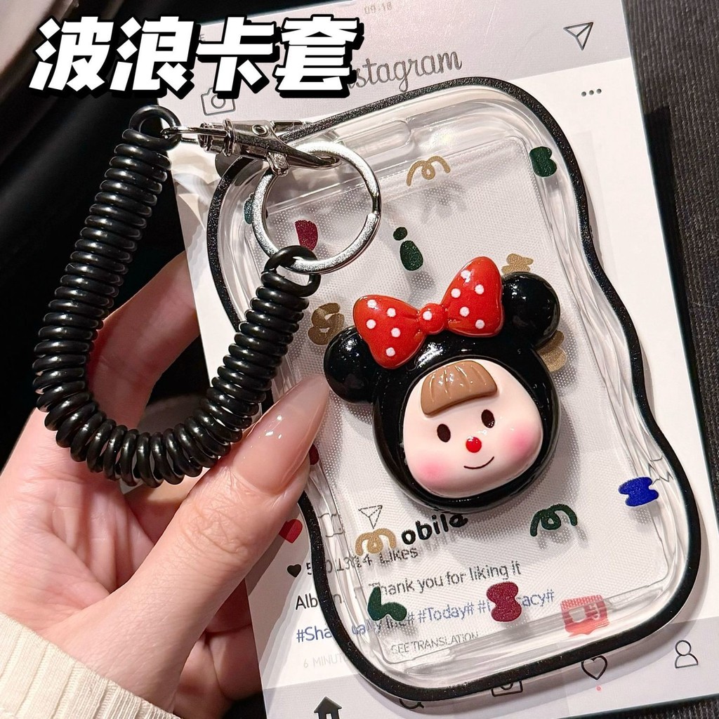 Cute Girl Card Holder with Lanyard Student Work Permit Work Card Name ...