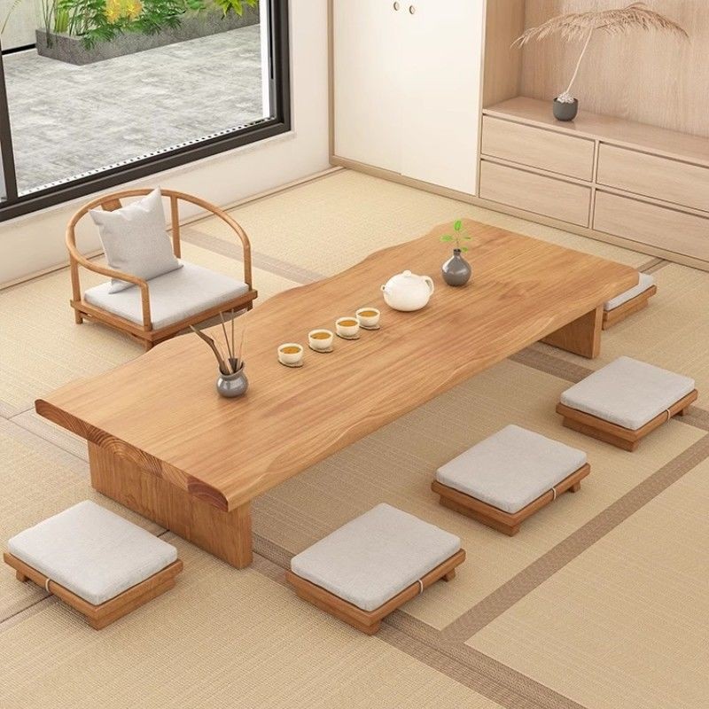 Tatami Table Japanese-Style Solid Wood Tea Chair Combination Kang Kung ...