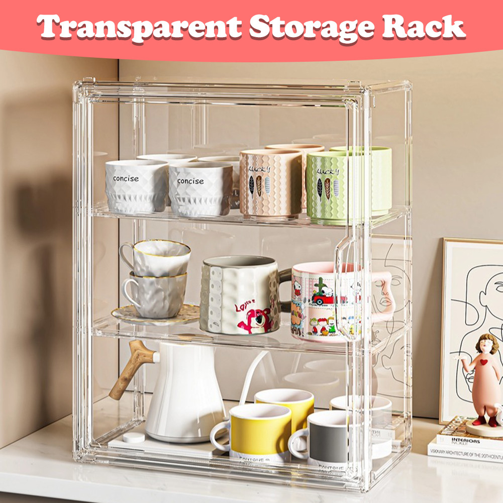 3 Layers Acrylic Display Case Wall Hanging Storage Organize Display Case Transparent Boxes ...
