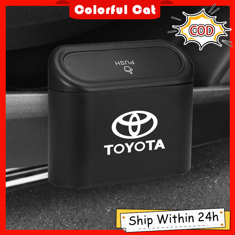 Car Trash Can Portable Hanging Mini Flip Lid Dustbin for Toyota/ Honda ...