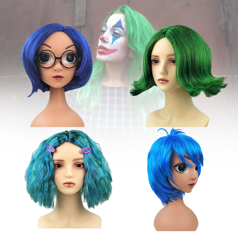 Inside Out 2 Wig for Halloween, Dress Up Wig, Envy/Disgust/Sadness/Joy Head Cover Wig for ...