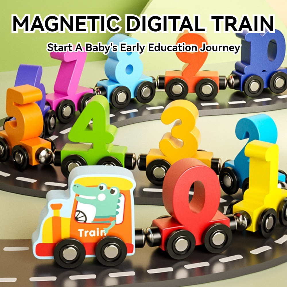 Puzzle Enlightenment Magnetic Digital Train Toys For Children Magnetic ...