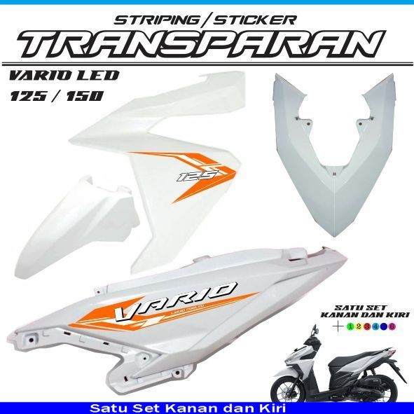 TRANSPARENT STRIPING STICKER HONDA VARIO MOTORCYCLE VARIATIONS LED OLD ...