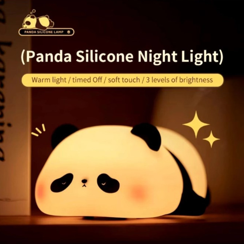 Panda LED Night Light Silicone 3 Gears Touch Sensor USB Rechargeable ...