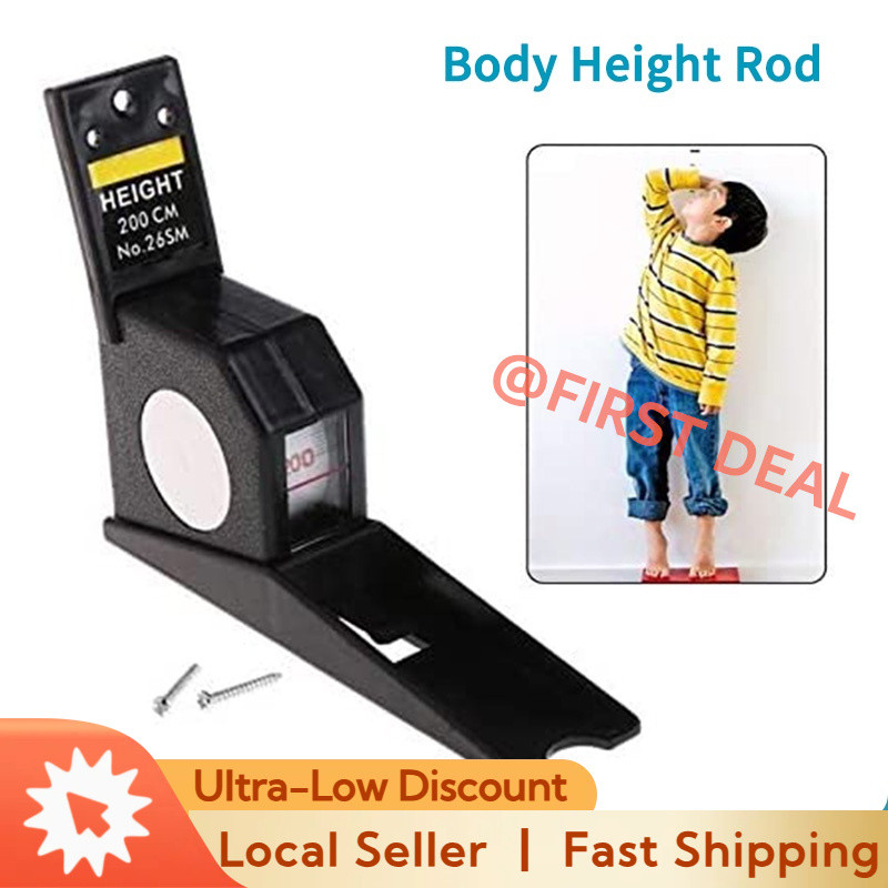 2m Stadiometer Wall Mounted Height Meter Growth Ruler Body Height Rod ...