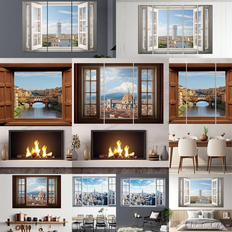 Open Window with Leaning Tower of Pisa View Canvas Print, Pisa Wall Art ...