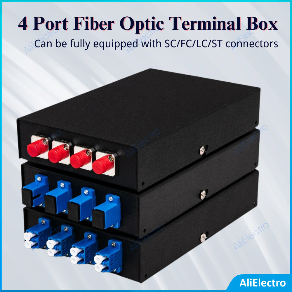 4 Port UPC Fiber Patch Panel Desktop Pigtail Optical Fiber Terminal Box ...