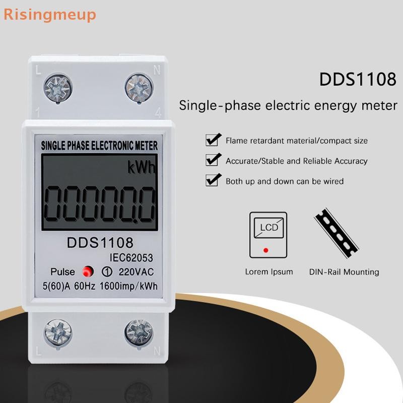 [Risingmeup] 60A DDS1108 LCD Digital Display Single Phase Energy Meter ...
