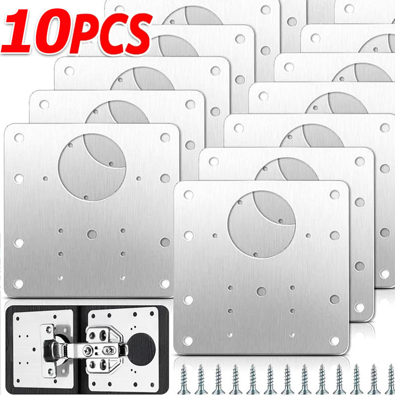 2/6/10Set Stainless Steel Hinge Repair Plate / Cabinet Furniture Drawer ...