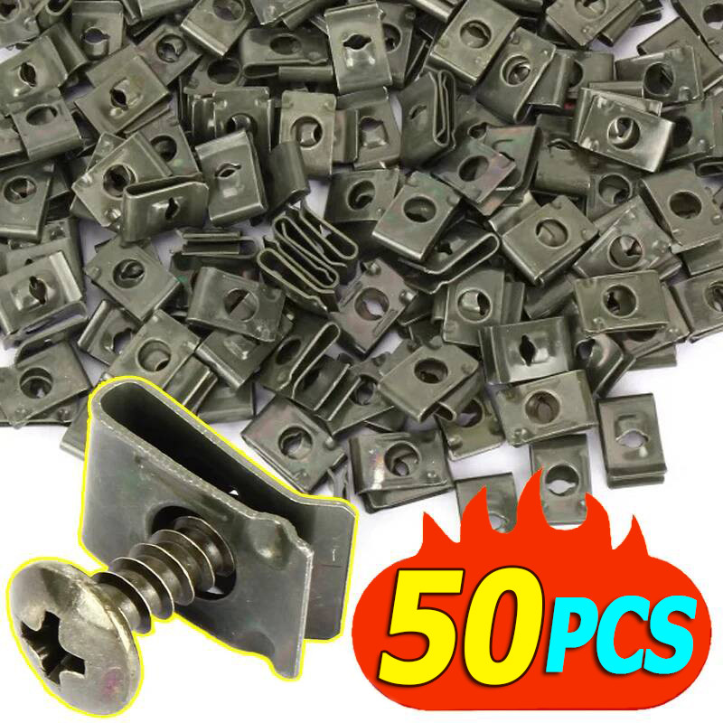 10/30/50Pcs Car Self-tapping Screw Fasteners / Universal Metal U-Type ...