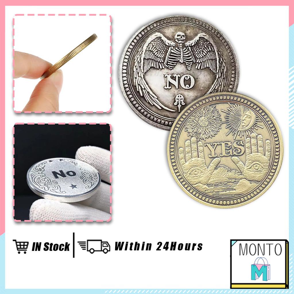Yes No Coin Antique Crafts YES/NO Decision-Making Coin Metal Souvenir ...
