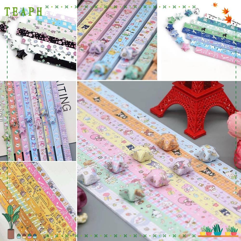 TEAPH 540 Sheets Star Origami Paper, Colorful Cartoon Star Paper Strip ...