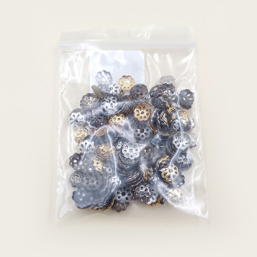 300Pcs 6mm Metal Connectors Caps Bead Flower End Cap Hollow For Jewelry ...