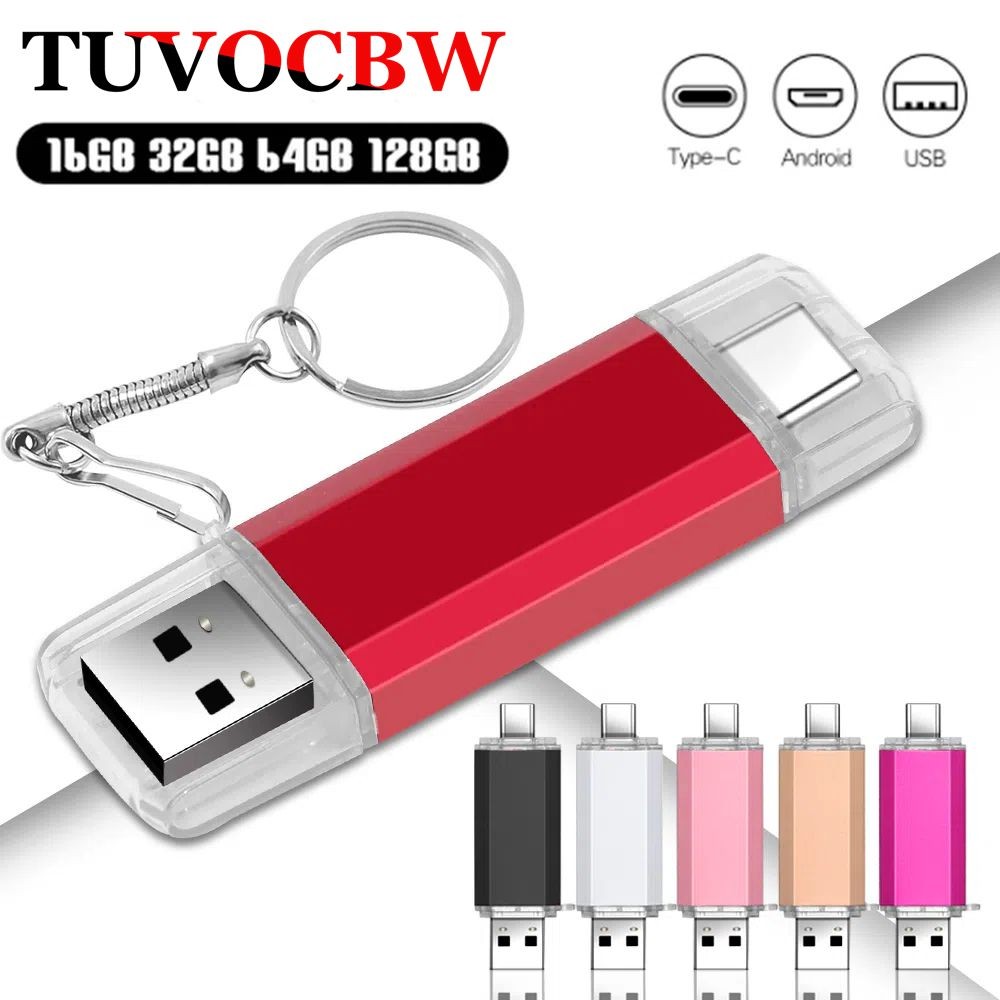 Type C 3 in1 usb flash drive 128GB otg flash drive type c 64GB flsh ...