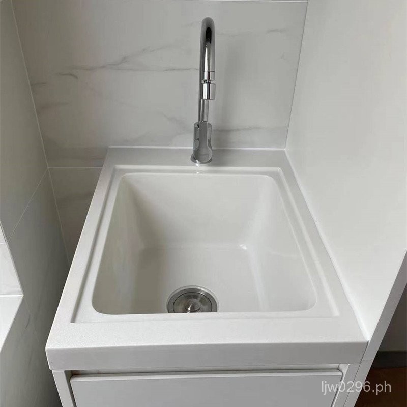 Customizable New Quartz Stone Integrated Washing Machine Basin Balcony ...