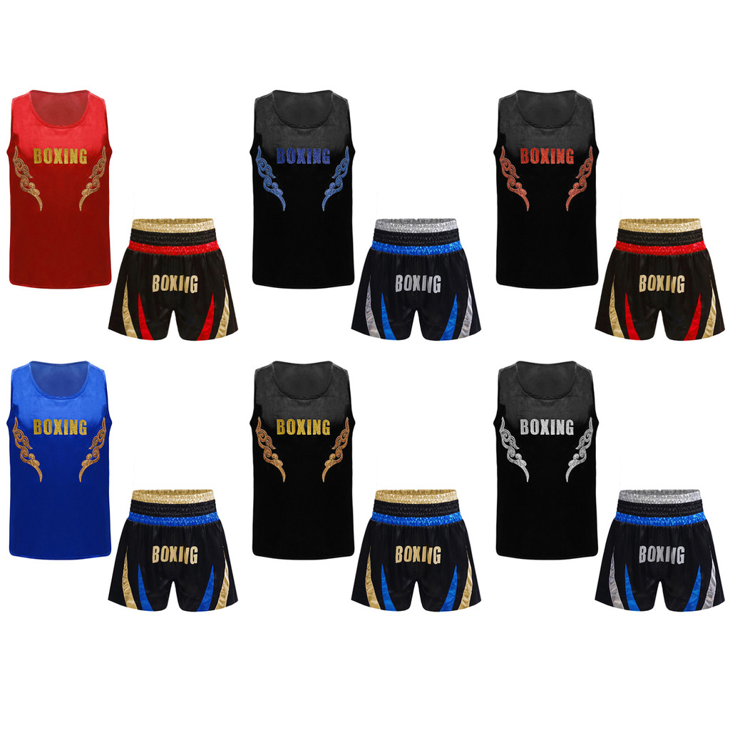 Oyolan Kids Boys Boxer Training Outfit 2 Pcs Boxing Training Gym ...