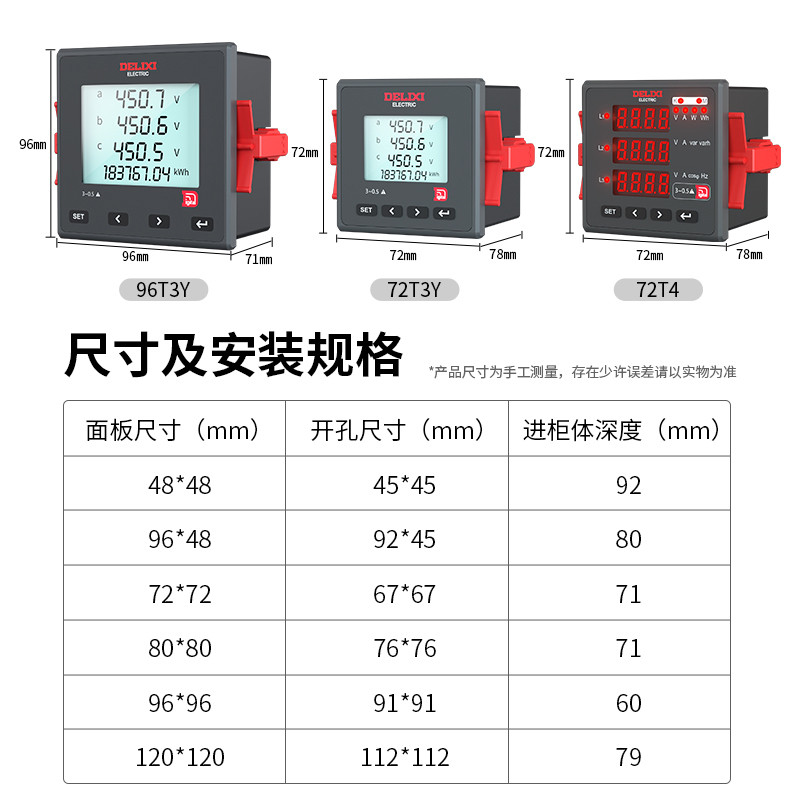 delixi PD606E three-phase intelligent crystal current and voltage RS485 remote communication ...